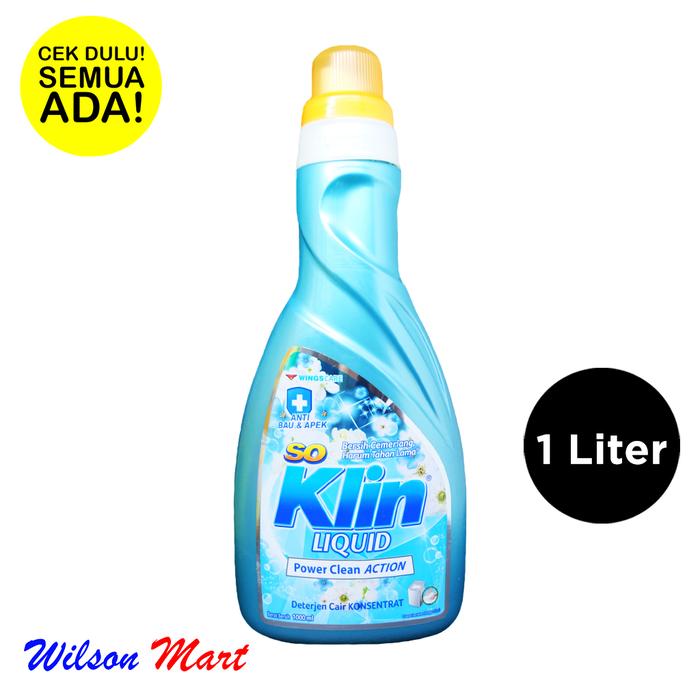 Jual SO KLIN LIQUID 1000 ML 1 LITER BOTOL DETERJEN DETERGENT CAIR BIRU ...