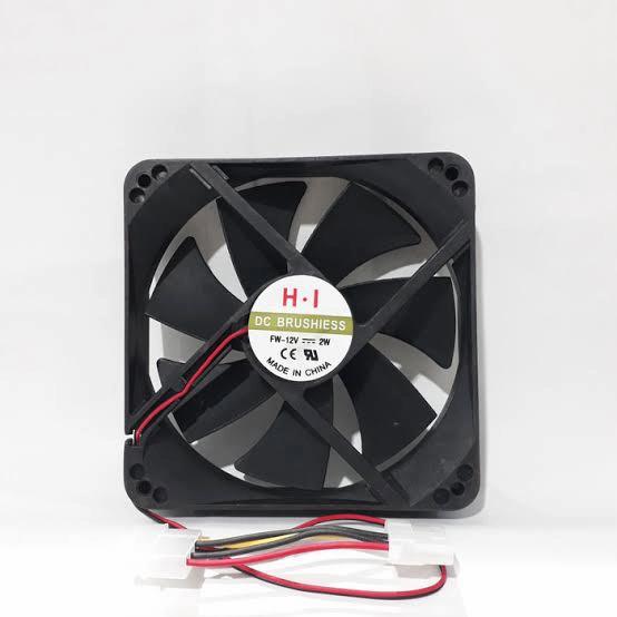 Jual Fan Casing CPU 12CM Kipas PC Hitam Cooler Komputer 12 CM Black 12V ...