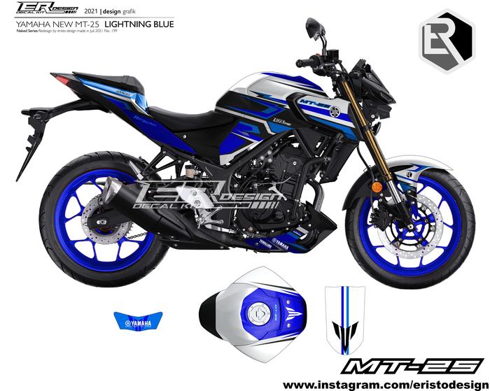 Jual decal sticker new MT25 lightning blue fullbody - Kota Malang - E.R ...