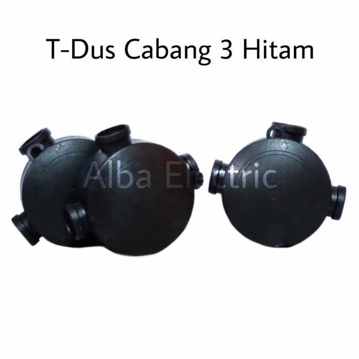 Jual T Dus Besar Cabang 3 Hitam/ T Cabang 3 Tempat sambungan kabel 3 ...