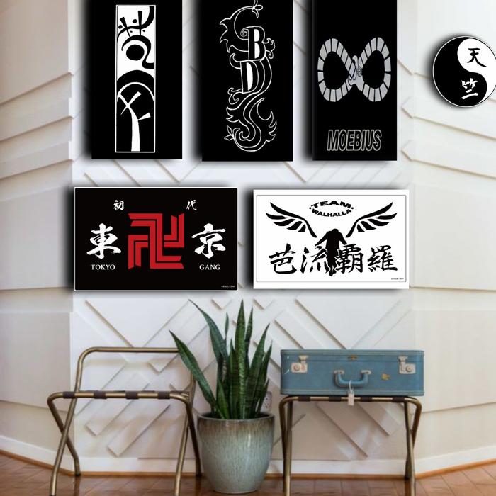 Promo poster kayu Logo Bendera Geng anime Tokyo Revengers Toman ...