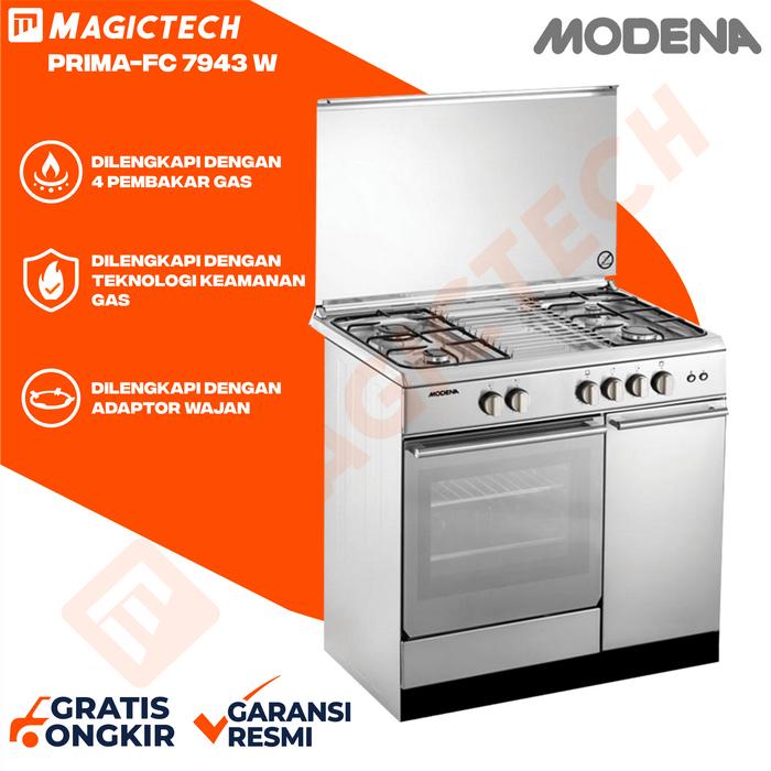 Kompor Gas Modena Fc 79401 Jual Big Burner + Cap Kompor Standing
