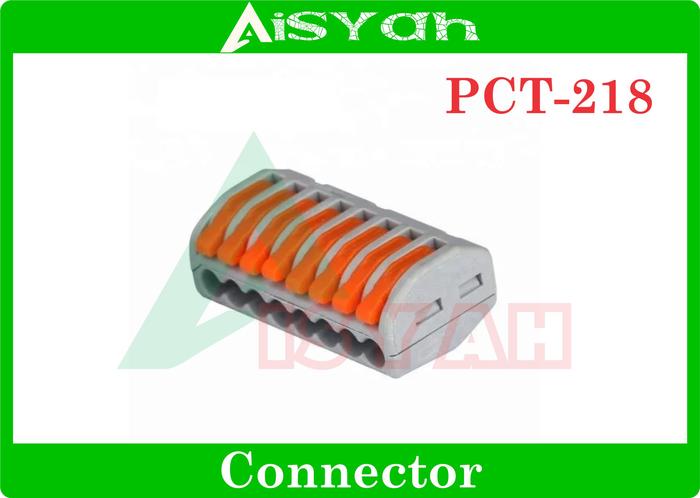 Jual WAGO Connector 8 Wire 218 Compact Terminal Block Lever Cage Clamp ...