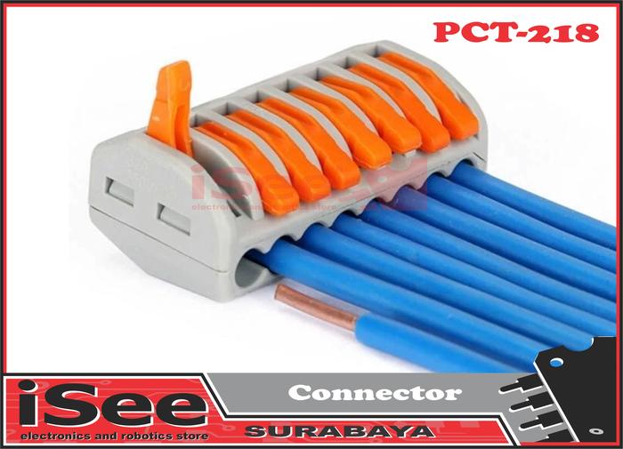 Jual PCT-218 Quick Connect Terminal Block Clamp 8 jalur kabel cable ...