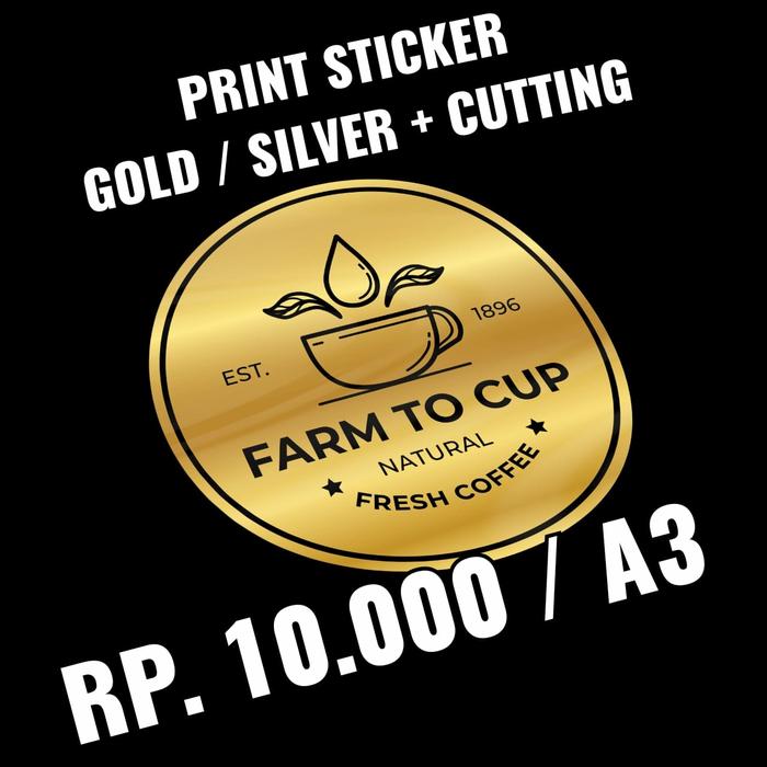 Jual PRINT LABEL STICKER GOLD GLOSY+CUTTING BULAT - Gold doff - Jakarta ...