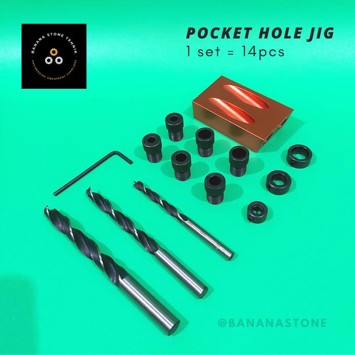 Jual Pocket Hole Jig Kit Alat Drill Dowel Pelubang Sekrup Sambungan ...
