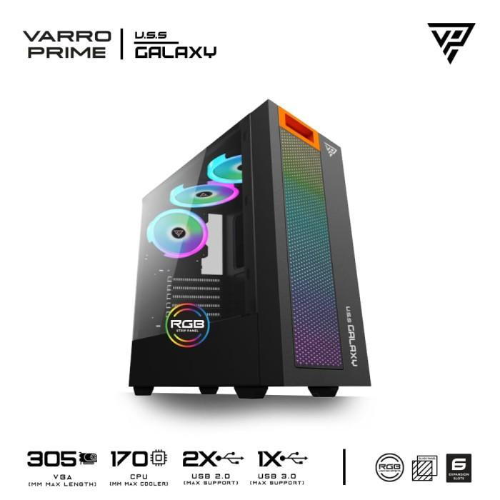 Jual Casing komputer Varro Prime Atx glass rgb strip U.s.s galaxy - Pc ...