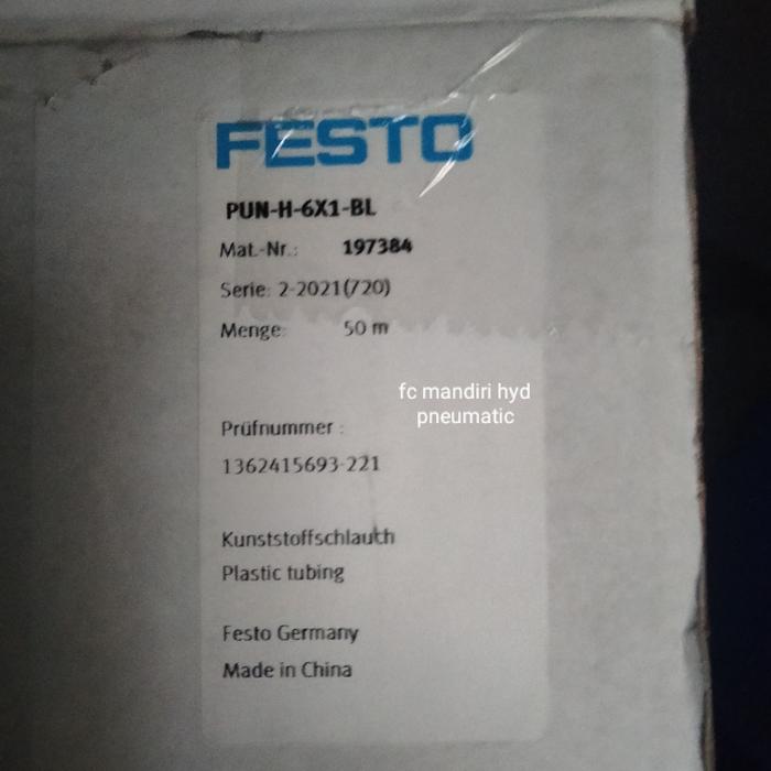 Jual SELANG PU (POLYURHETANE) FESTO PUN-H-6x1-BL OD 6MM (1 ROLL 50 METER) - Jakarta Barat - Fc ...