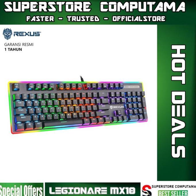 Jual Rexus Mx10 Rgb Mechanical Keyboard - Gaming Mx-10 Mx 10 - Blue ...