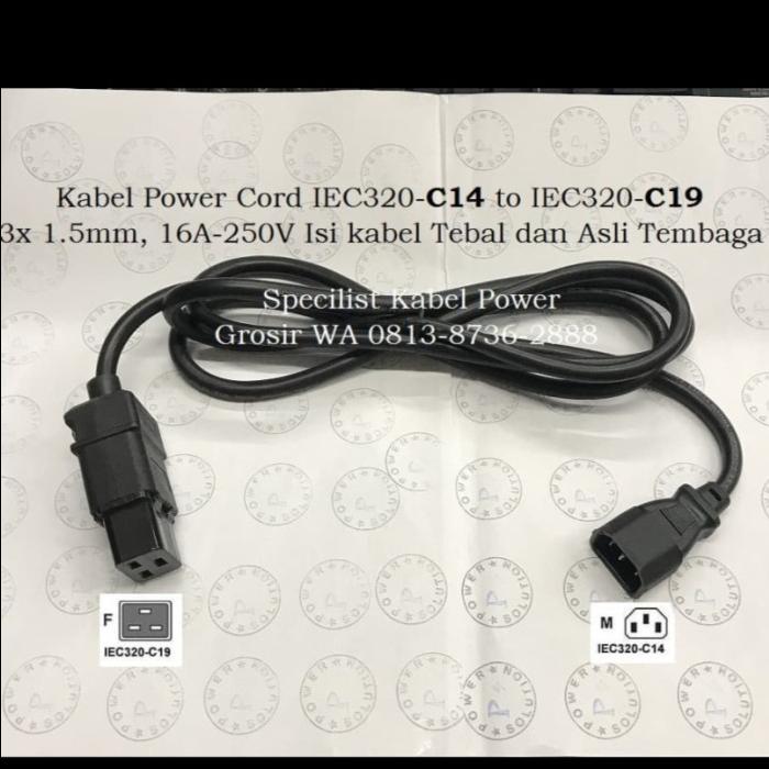 Jual Kabel Power cord C14 to C19, kabel Power Output C14 to C19 utk Ups ...