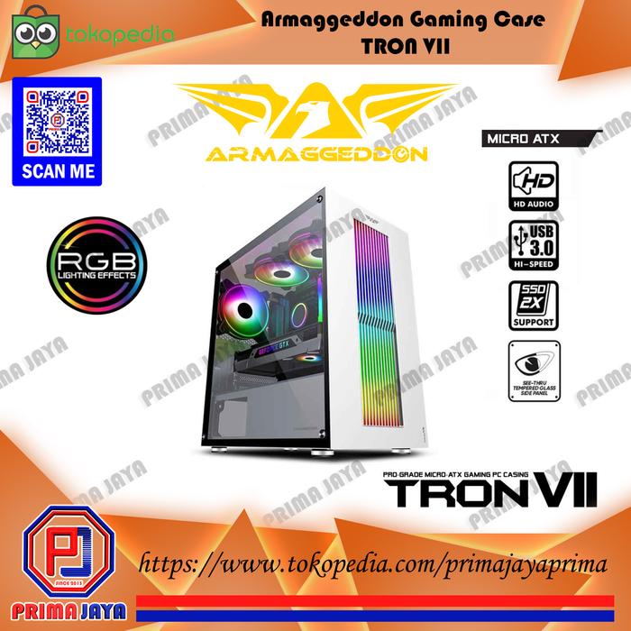 Jual ARMAGGEDDON Gaming Case TRON VII casing PC Komputer mATX - Putih ...