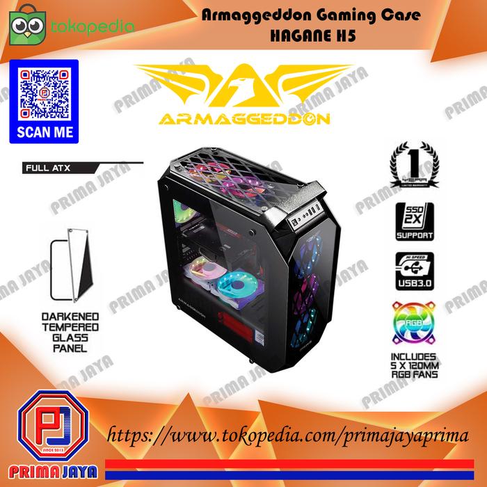 Jual ARMAGGEDDON Gaming Case Hagane H5 casing PC Komputer ATX - Kota ...