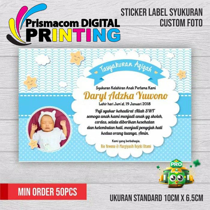 Jual Stiker label syukuran aqiqah/akikah custom foto murah bagus ...
