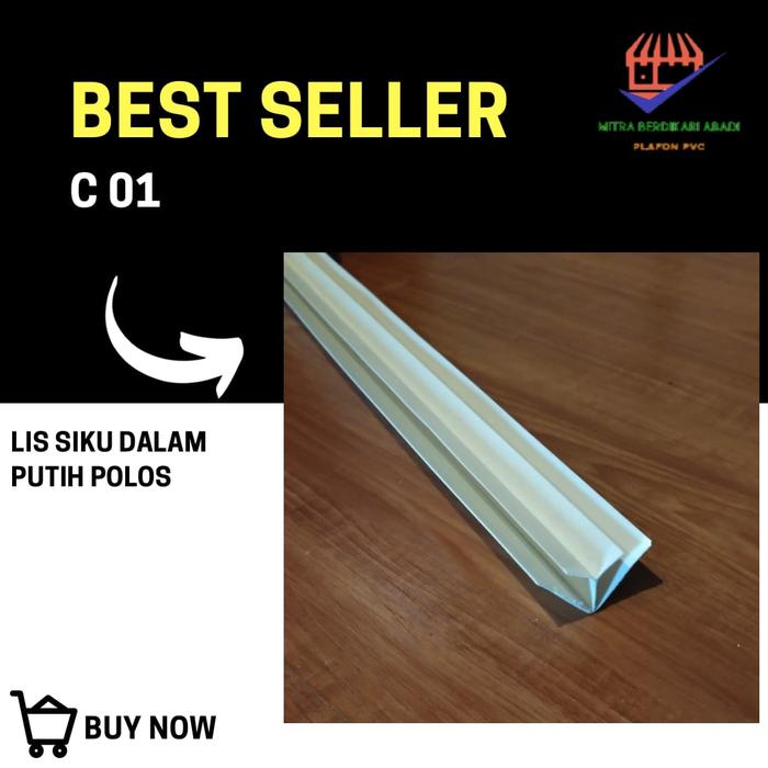 Jual LIS Siku Dalam Plafon PVC Motif Putih Polos C 01, KUALITAS TERBAIK ...