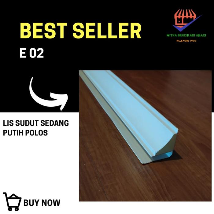 Jual LIS SUDUT Plafon PVC Motif Putih Polos Sedang, Murah dan Tebal ...