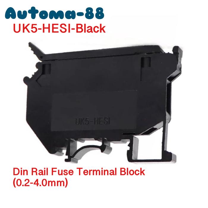 Jual Terminal Block UK5-HESI UK5HESI + Fuse Tabung Kaca 2A - Black No ...