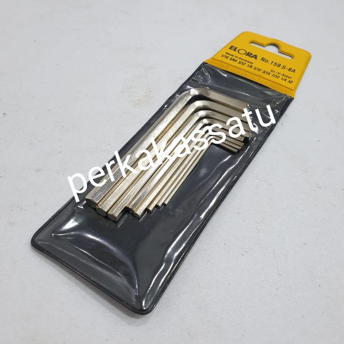 Jual KUNCI L HEXAGON SET ELORA GERMANY 159S-8A 1/16 - 1/4 INCI HEX KEY ...