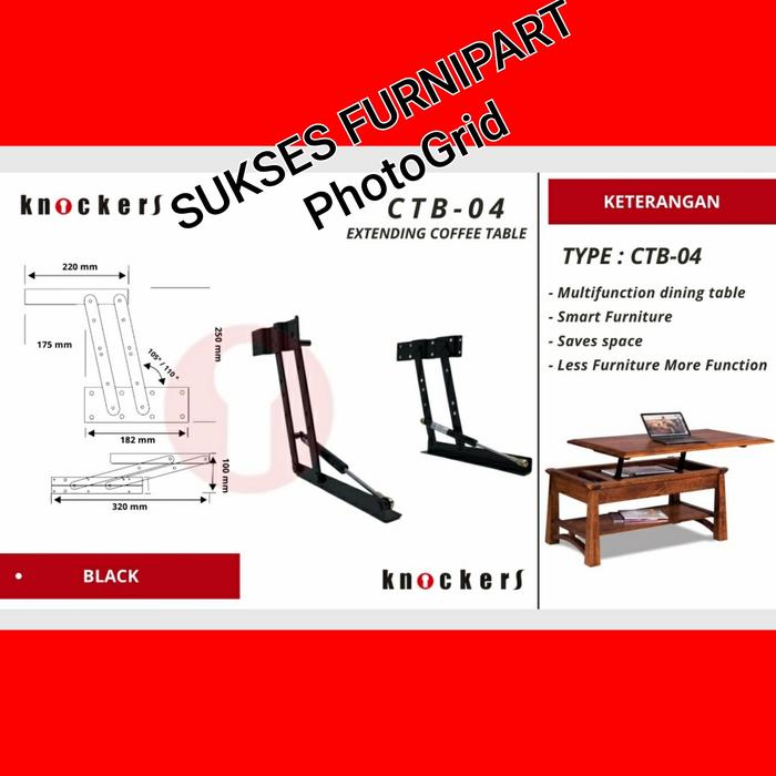 Jual EXTENSION Meja kopi EXTENSION TABLE COFFEE KNOCKERS CTB-04 BLACK ...