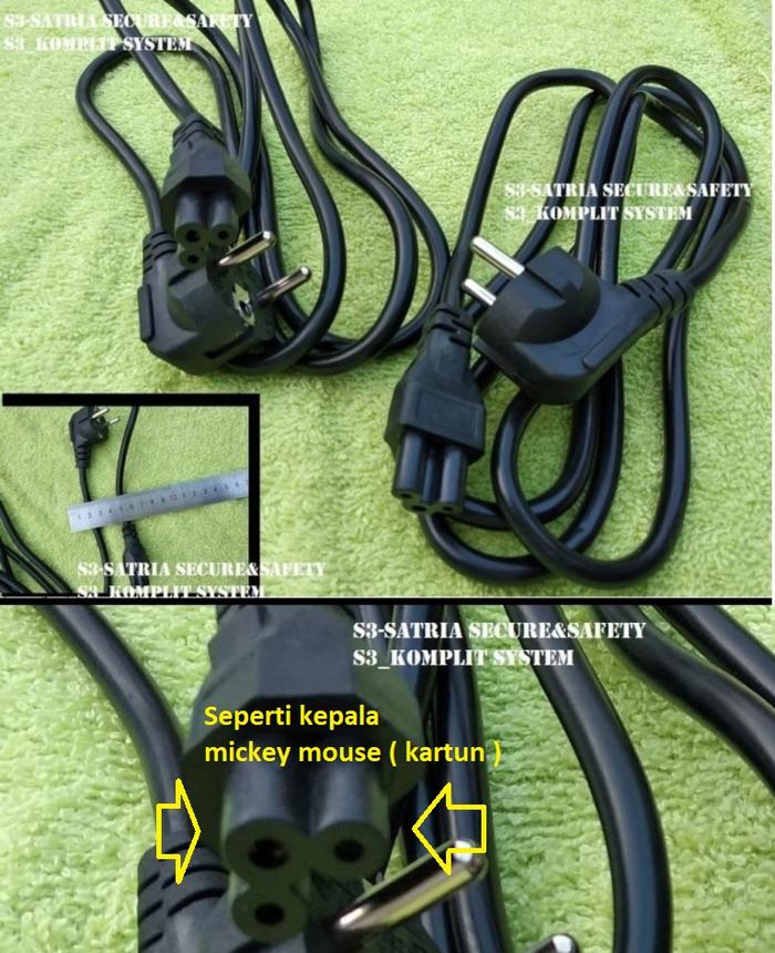 Jual Kabel Listrik tiga lubang 3 Mickey Mouse 3lubang Micki adapter ...