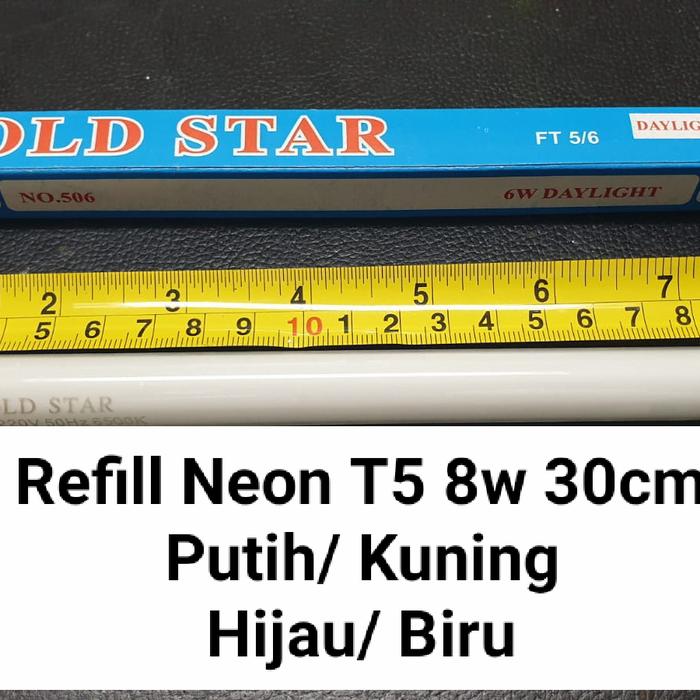 Jual Refill Lampu TL T5 8w 220v/12v, 30cm GOLD STAR - Biru - Jakarta Pusat - INFOISA | Tokopedia