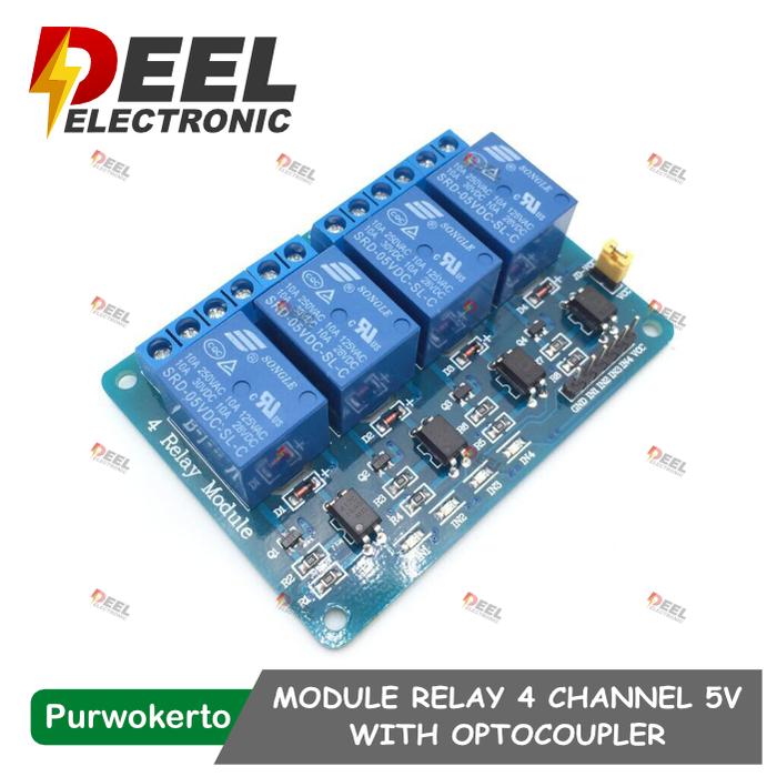 Jual RELAY 4 CHANNEL 5V OUTPUT 250VAC 30VDC 10A WITH OPTOCOUPLER - Kab ...