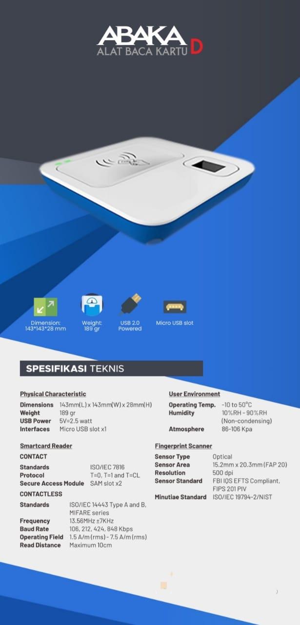 Jual EKTP Reader pembaca data KTP elektronik Smart card reader ABAKA D ...