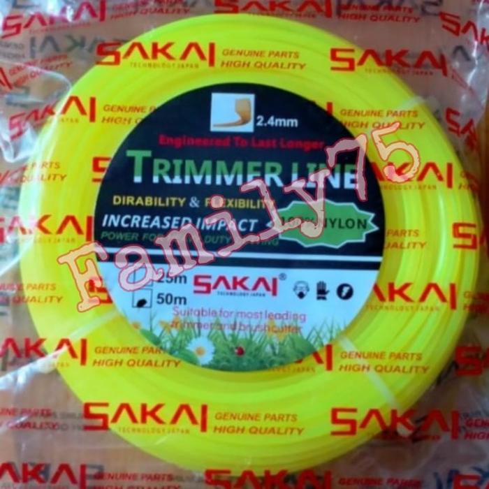Jual Tali Senar Potong Rumput 50 meter 2,4MM nylon trimmer line 50M ...