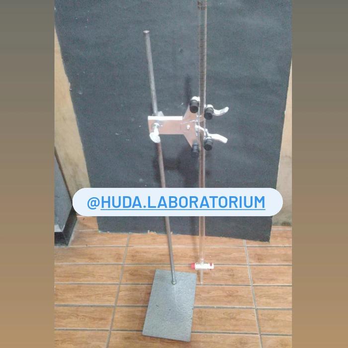 Jual Buret 50 ml kran teflon satu set statif tiang,alas & klem buret ...