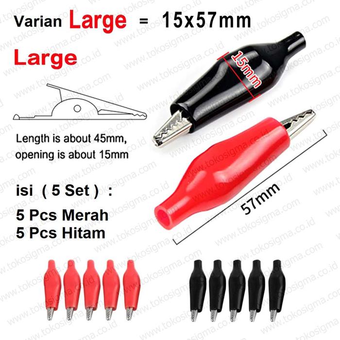 Jual Jepit Klip Klem Buaya PVC Aligator Alligator Clip Sheath Battery ...