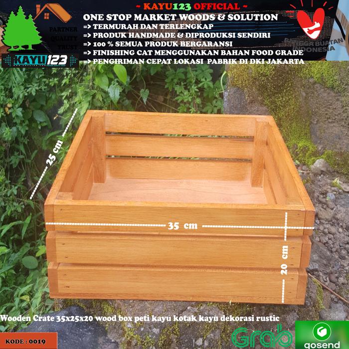 Jual Wooden Crate 35x25x20 CM wood box peti kayu kotak kayu dekorasi ...