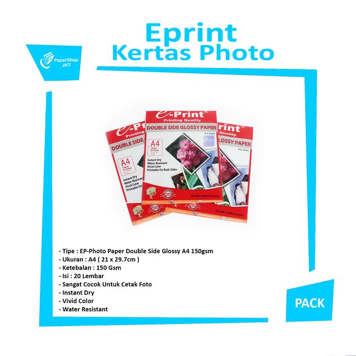 Jual Eprint Photo Paper Double Side Glossy A4 150gsm - Jakarta Utara ...