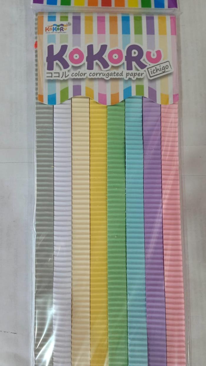 Jual Kertas Kokoru 8 colors Ukuran 1.3 x 50 CM / Kertas Bergerigi / DIY ...