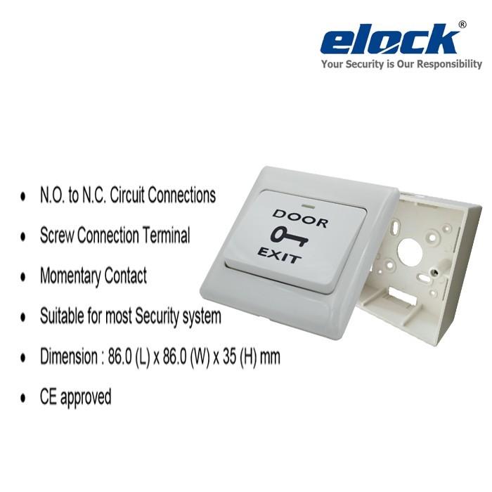 Jual Exit Push Button with Outbow | For Access Control Door By ELOCK ...
