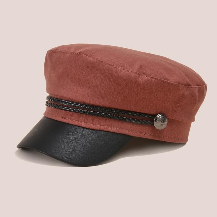 Jual Topi Wanita Korea Import Model Tentara Navy - Burgundy - Kota ...