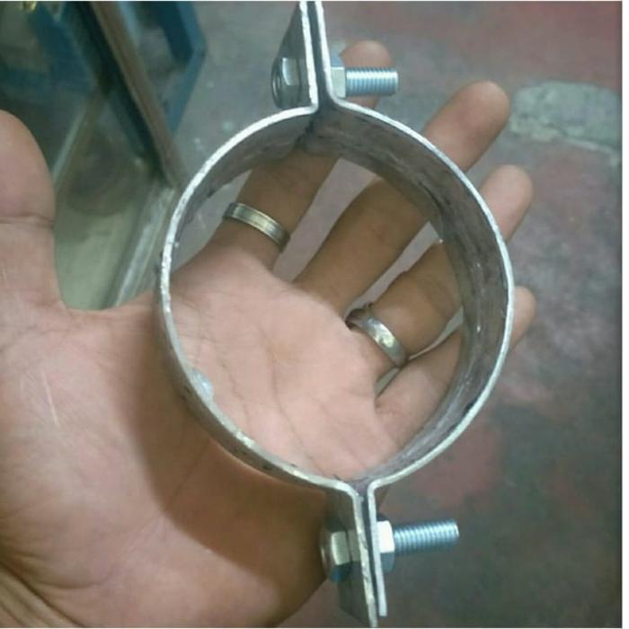Jual Klem Pipa Besi 6 Inch | Klem Double Tangkep | Plat Putih Galvanis ...