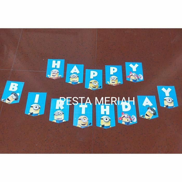 Jual BANNER MINIONS / BANNER HAPPY BIRTHDAY MINIONS / BANNER HBD ...