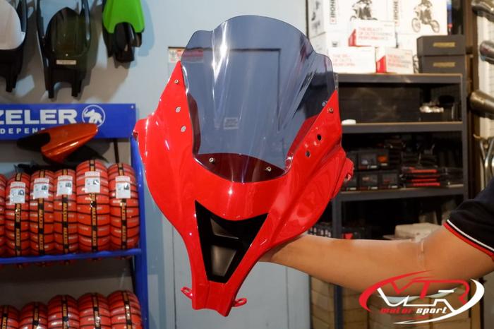 Jual cover kedok batok depan ninja 250 fi model zx636 - Merah - Kab ...
