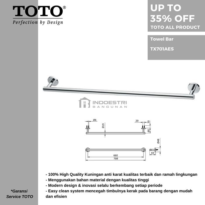 Jual Towel Bar TOTO TX701AES / Rak Handuk TOTO TX701AES - Kab. Bogor ...