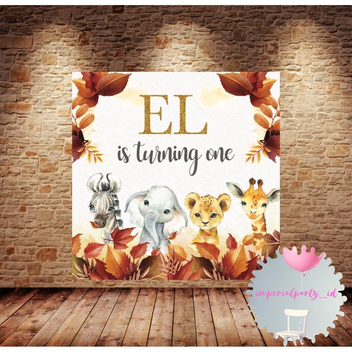 Jual Custom Backdrop Banner Spanduk Happy Birthday Baby Animal Autumn ...