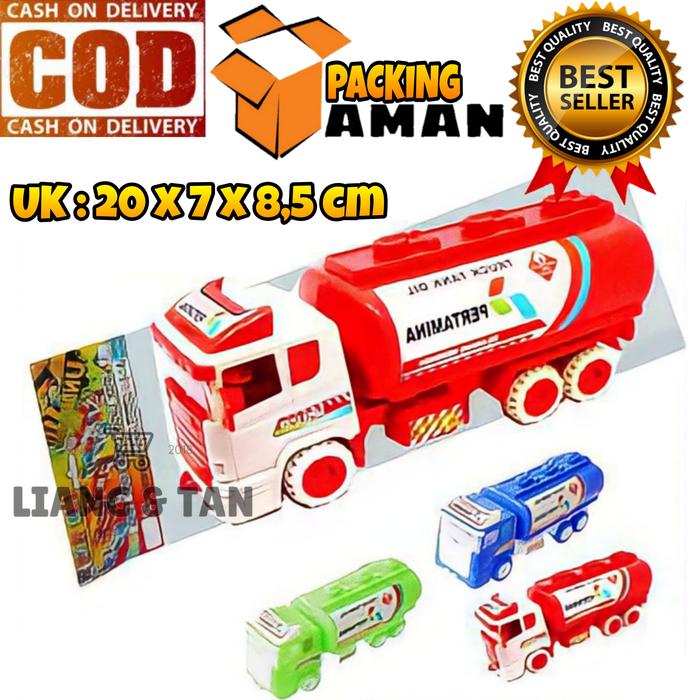 Jual Mainan Anak Truk Mobil Tangki / Truck Pertamina / Shell Murah SNI ...