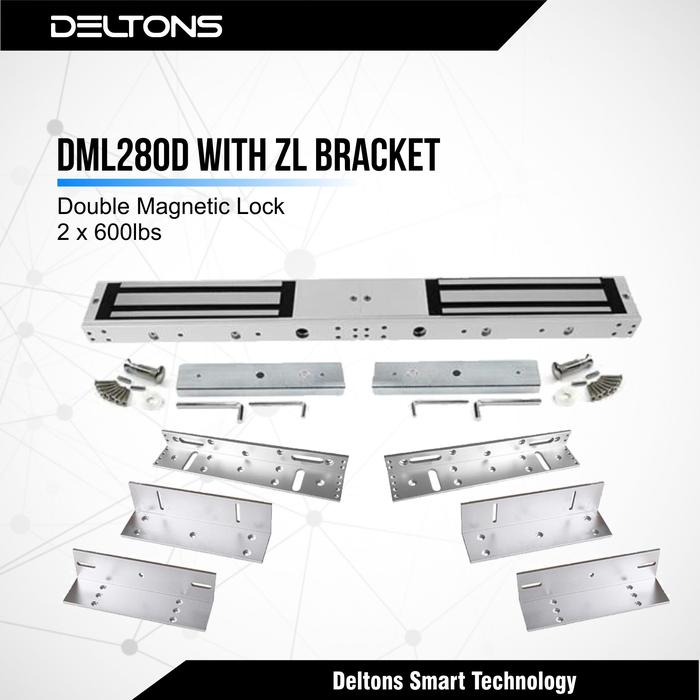 Jual EM Lock Double Magnetic Lock 280Kg 600Lbs - With ZL Bracket - Kota ...
