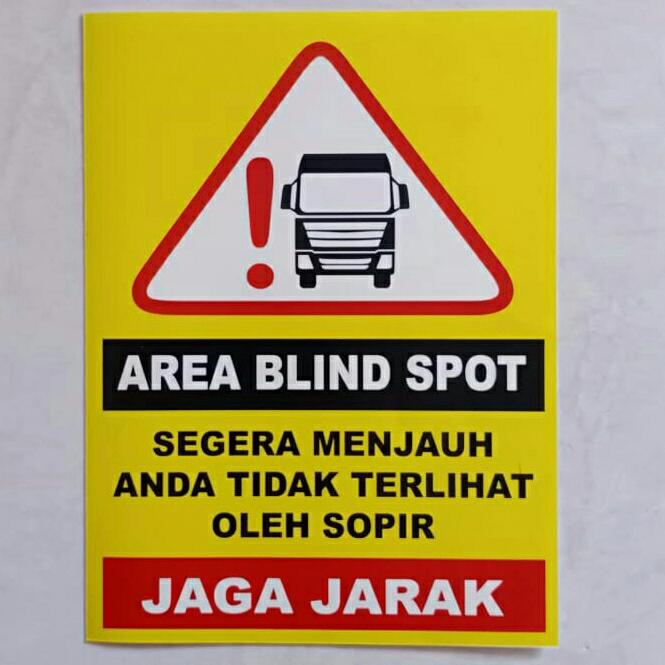 Jual stiker BLIND SPOT/JAGA JARAK MOBIL BOK/TRUK BARANG 20x15sign rambu ...