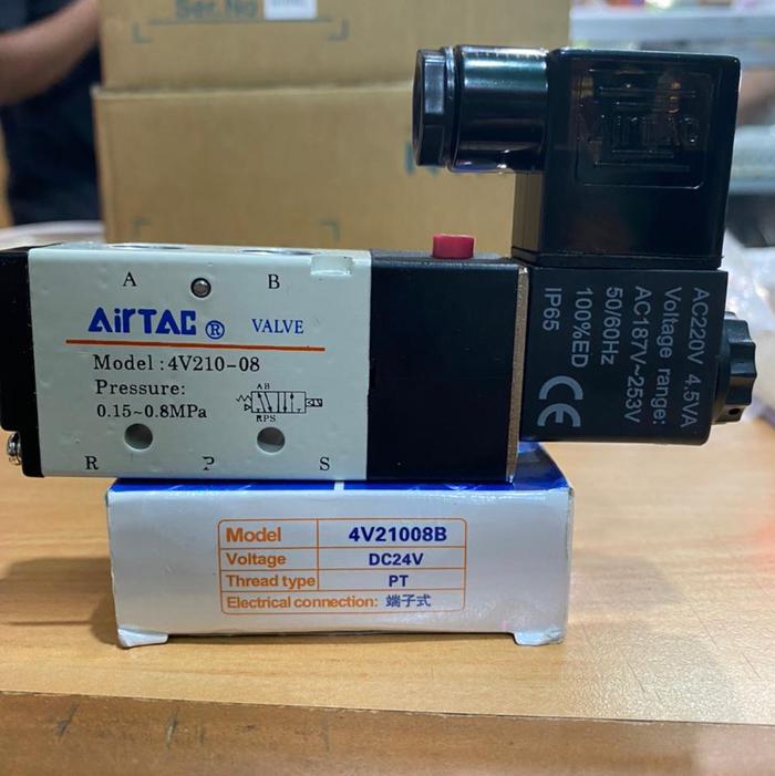 Jual SOLENOID VALVE AIRTAC 4V210-08 220Vac 4V21008B 24V ORIGINAL - Kota ...