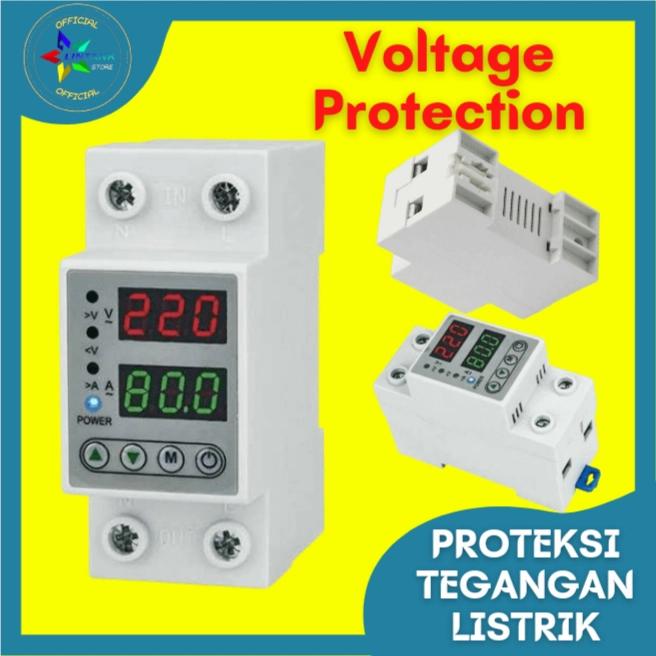 Jual Din Rail Mcb 40a Over Under Voltage Protection 220V Termis Listrik ...