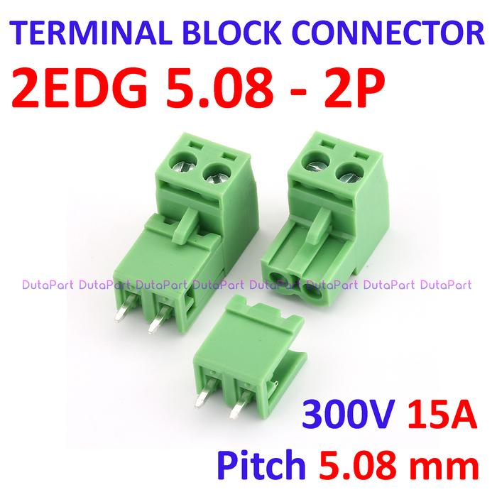 Jual 2EDG 5.08 2P 2 Pin Lurus Terminal Block Connector 5.08mm Male ...