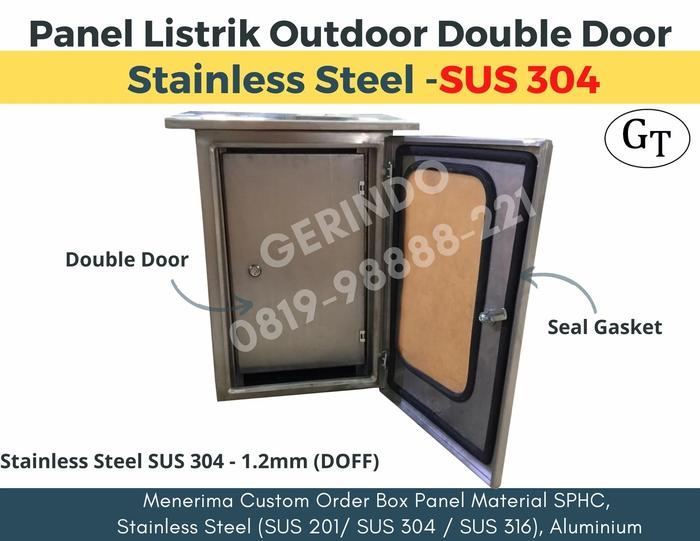 Jual Panel Listrik Outdoor Double Door Stainless SUS 304 800x600x250mm ...