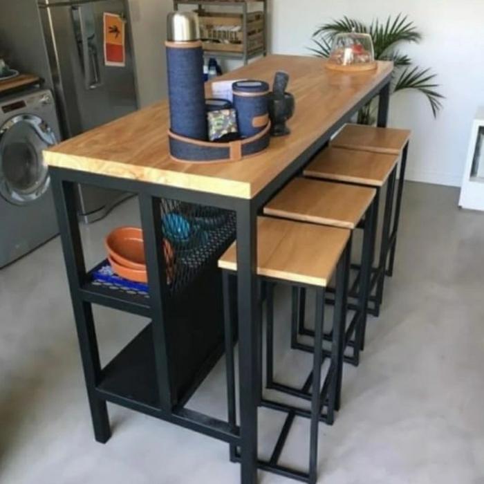 Jual Bekaf Kitchen Island Industrial | Set Meja Kursi - Set Meja 200 Cm ...