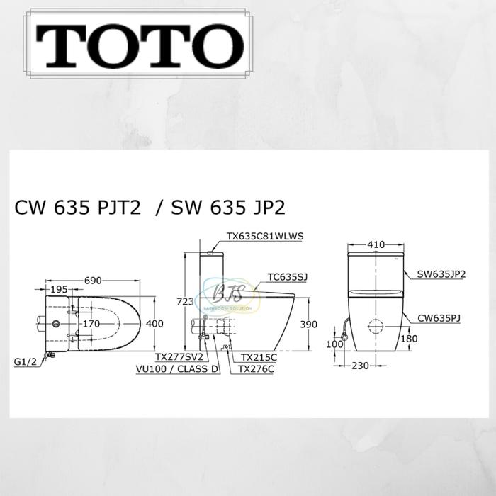 Jual Kloset/Closet TOTO CW635PJ/SW635JP2/CW 635 PJ/CW 635 J/CW 635J ...