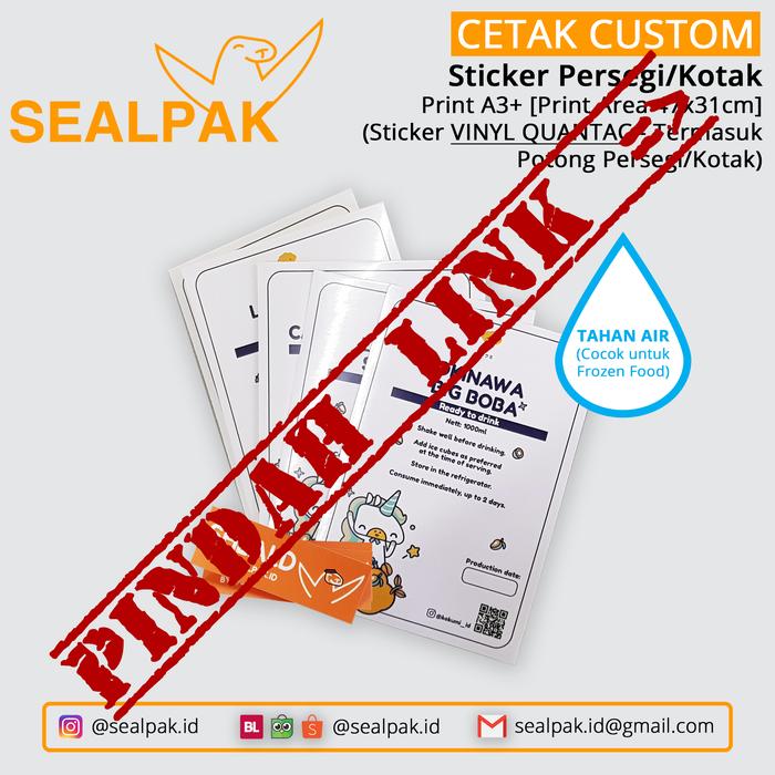 Jual Cetak Label / Stiker / Sticker VINYL (A3+) + Potong Kotak Persegi ...