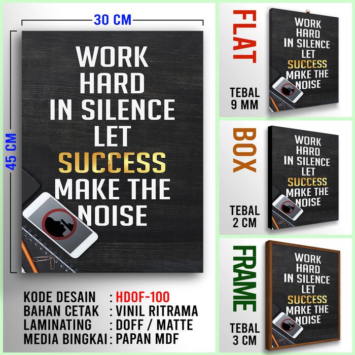 Jual Hiasan Dinding Typografi Seri Motivasi Kantor #1 - HDOF-108, Frame ...